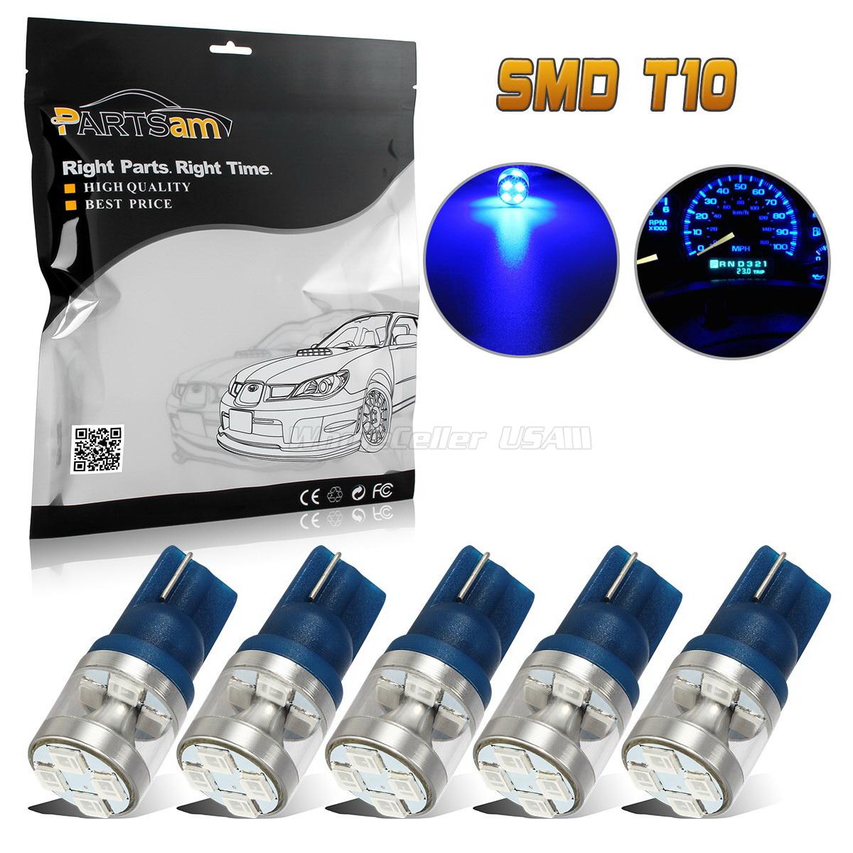 5x Blue T10 194 168 LED Light Bulbs Interior Dome Map Lights Lamp | eBay